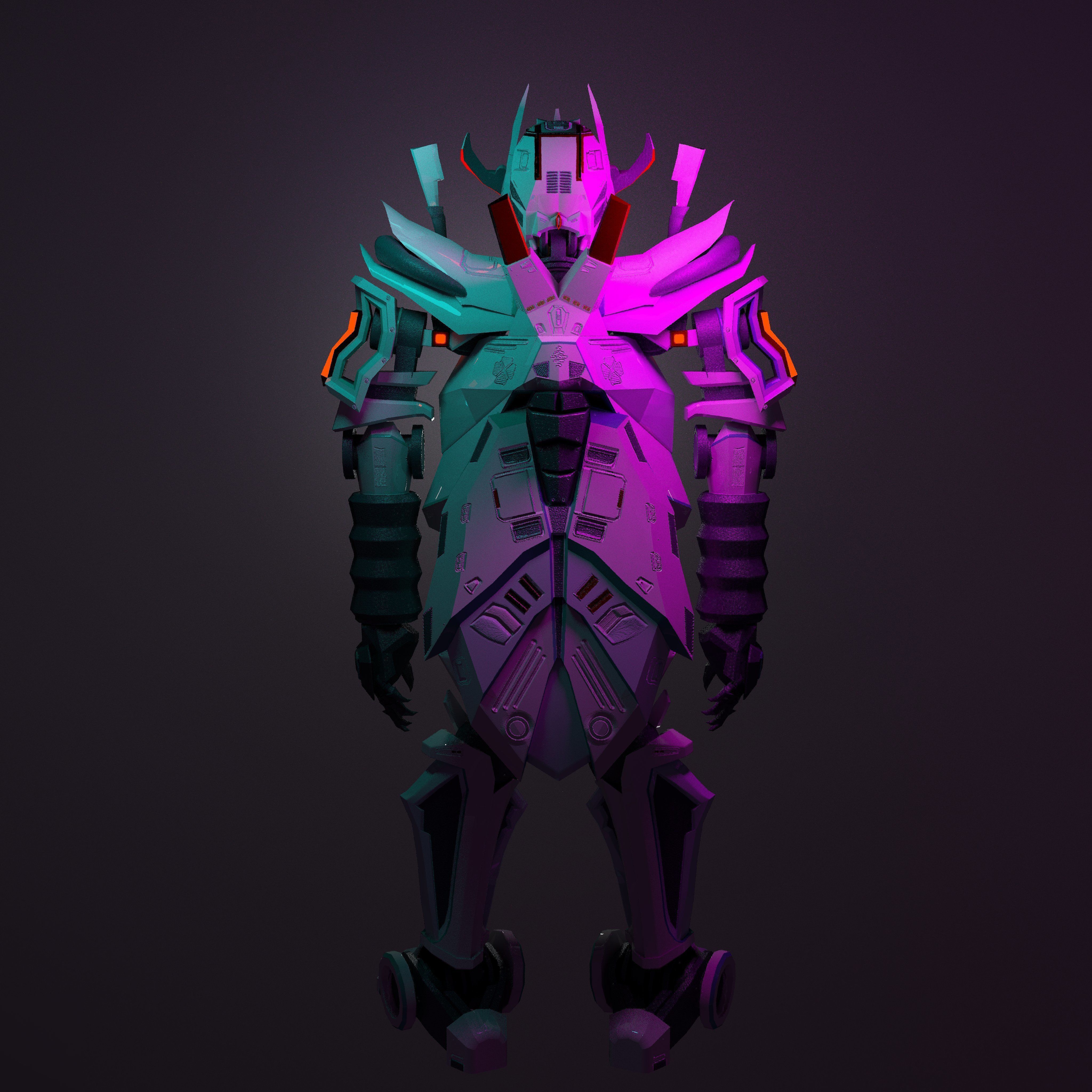 3D model Hard Surface Robot Mecha Rigged VR / AR / low-poly rigged ...