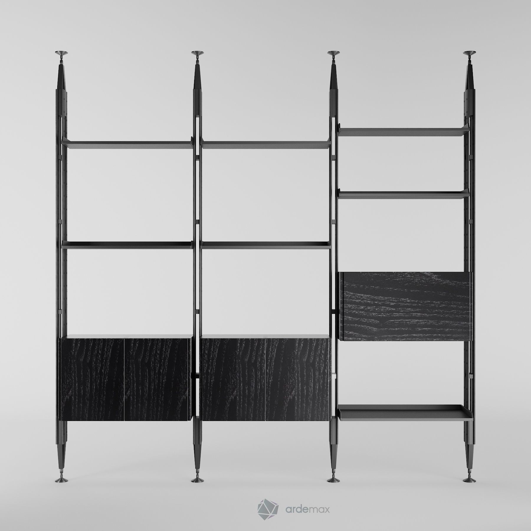 Black bookcase 3D model | CGTrader