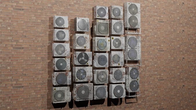 3D model 26 Air Conditioner Clean And Dirty Textures With One Texture ...