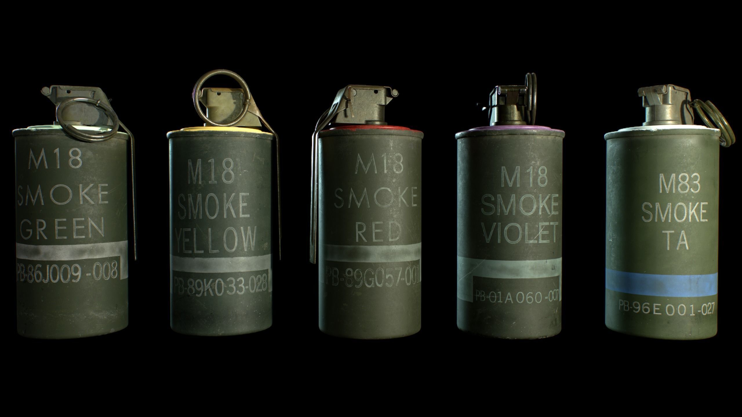 3D model M18 and M83 Smoke Grenades VR / AR / low-poly | CGTrader