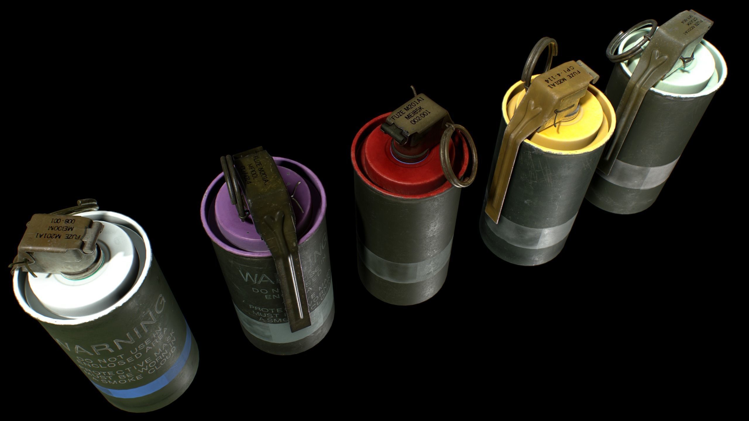 3D model M18 and M83 Smoke Grenades VR / AR / low-poly | CGTrader