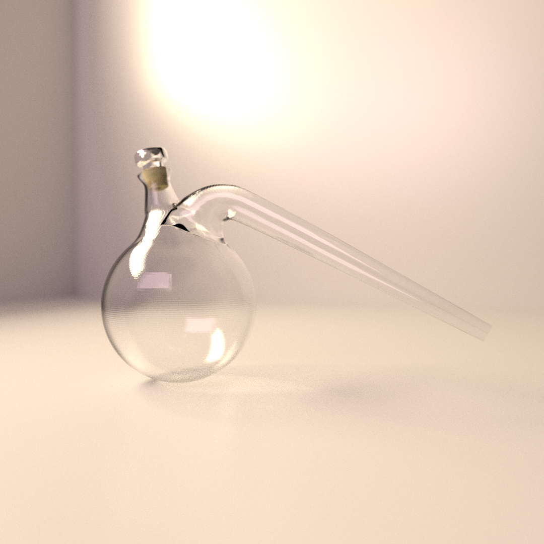 Retort glass pipe on table 3D model | CGTrader