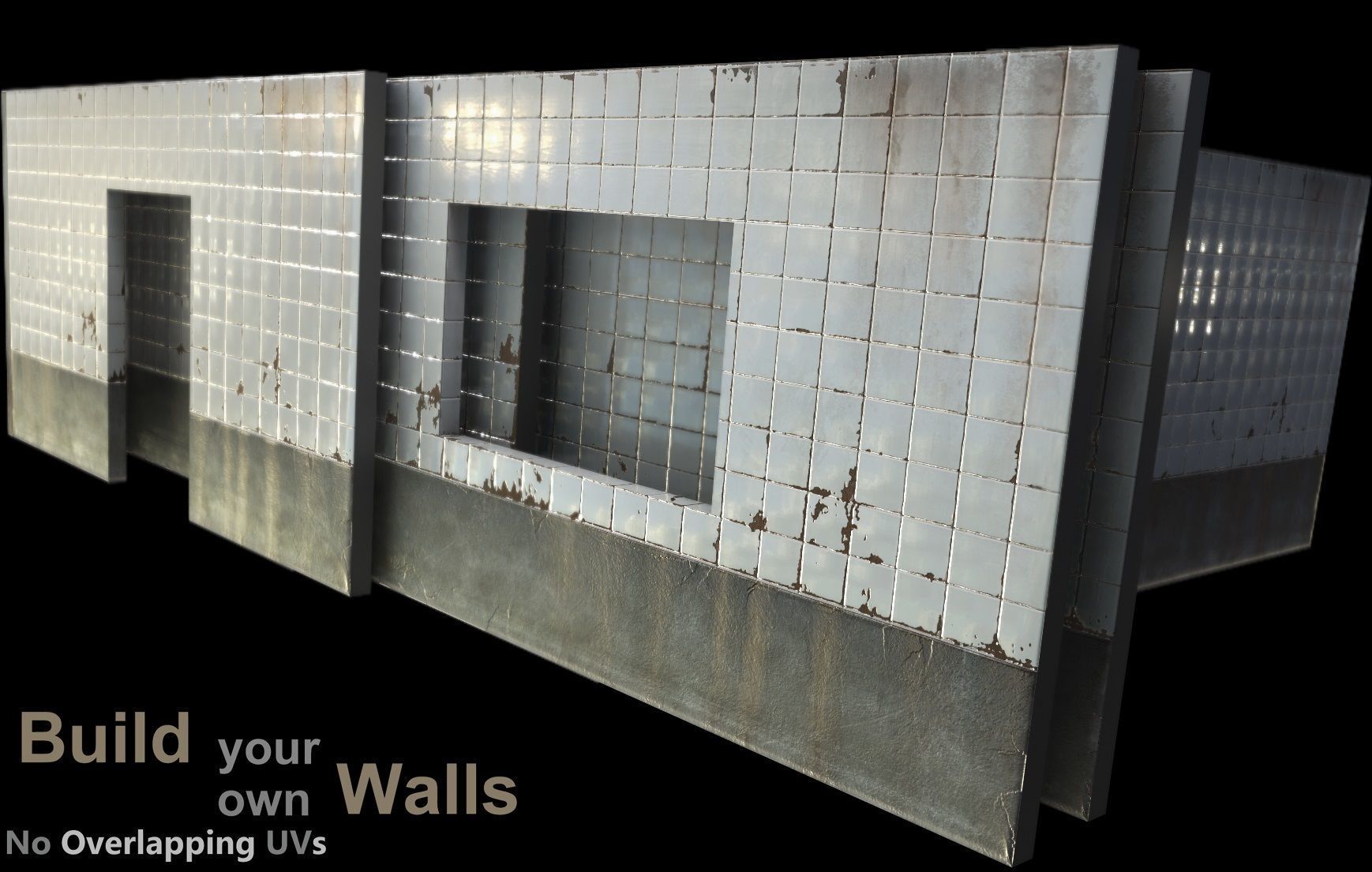 3D model Wall modular - PBR - Game-ready VR / AR / low-poly | CGTrader