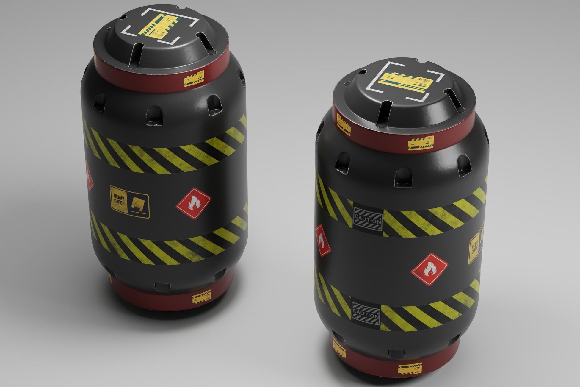 3 Sci-Fi Barrels free VR / AR / low-poly 3D model | CGTrader