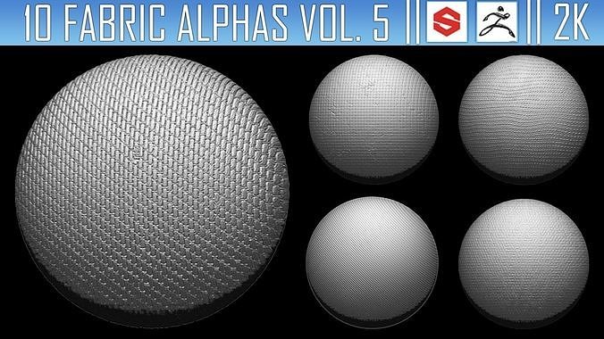 ZBrush Fabric Alphas 3D model | CGTrader