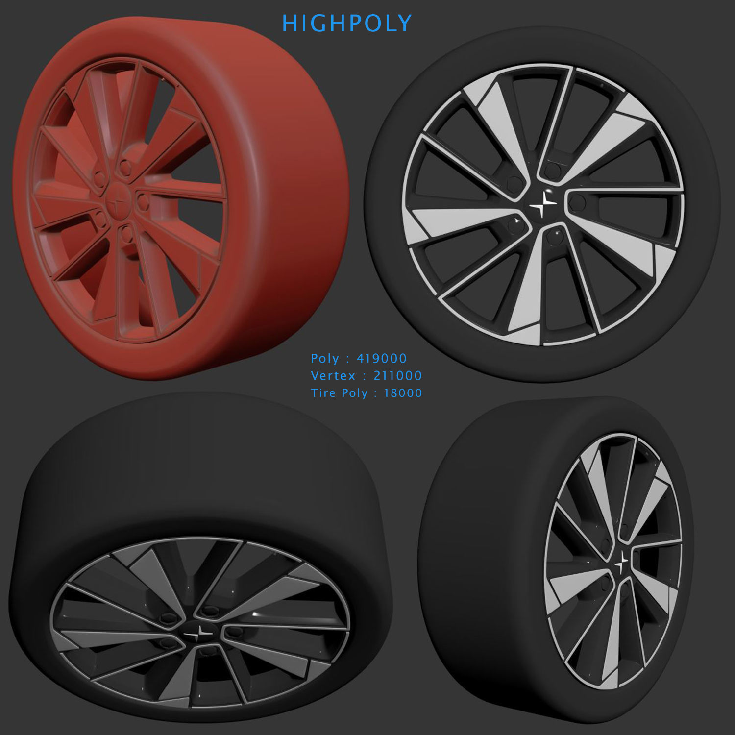 6 Wheel Collection LowHigh Poly free VR / AR / low-poly 3D model | CGTrader