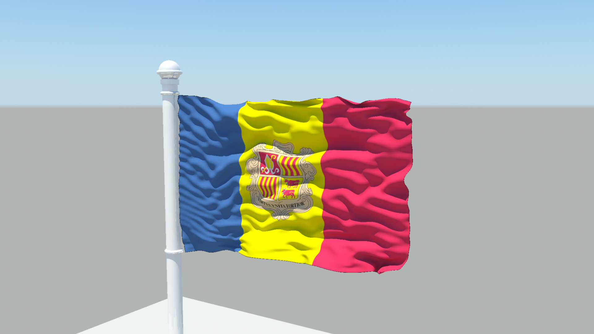 Andorra Flag 3D model | CGTrader