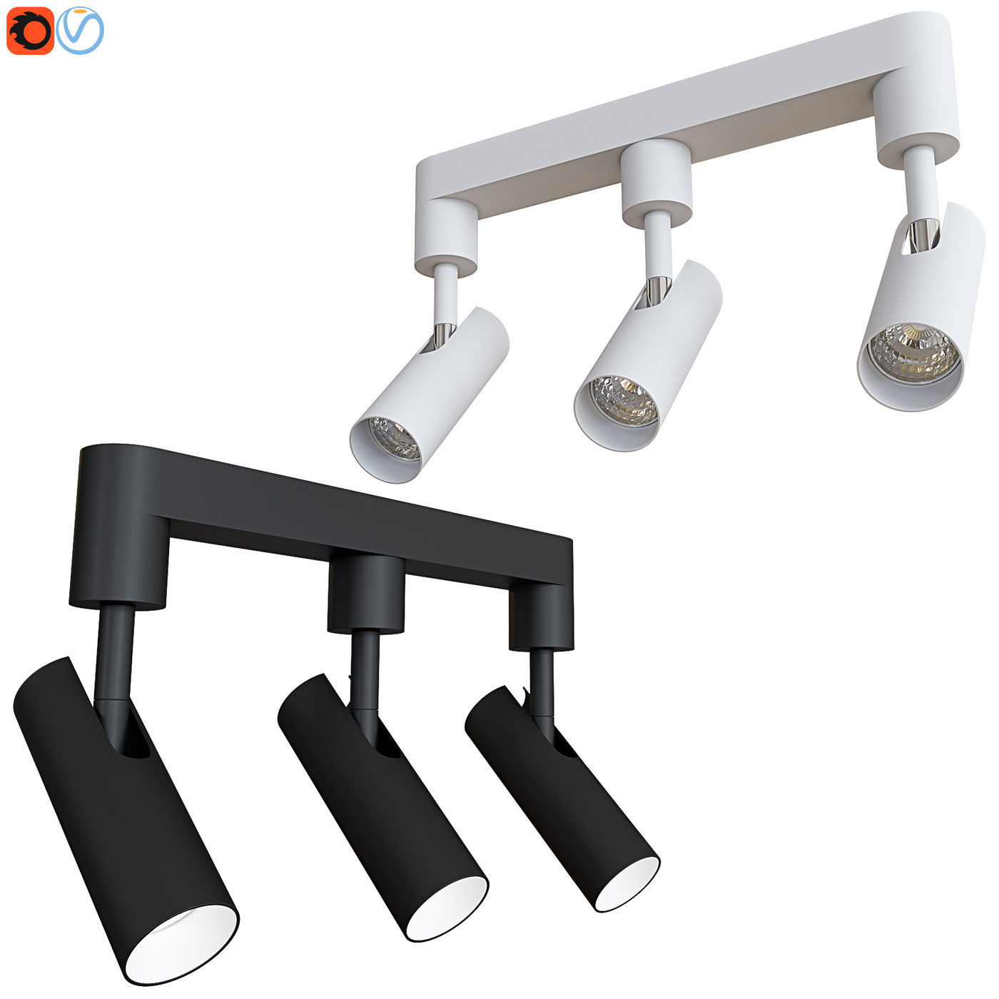 MIB 3 directional ceiling light Nordlux 3D scandinavian