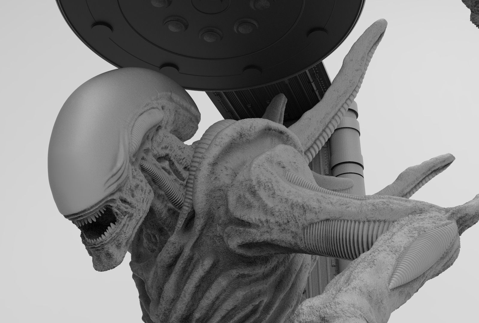 Alien Xenomorph 3D Print On Toxic Chamber Diorama 3D model 3D printable ...