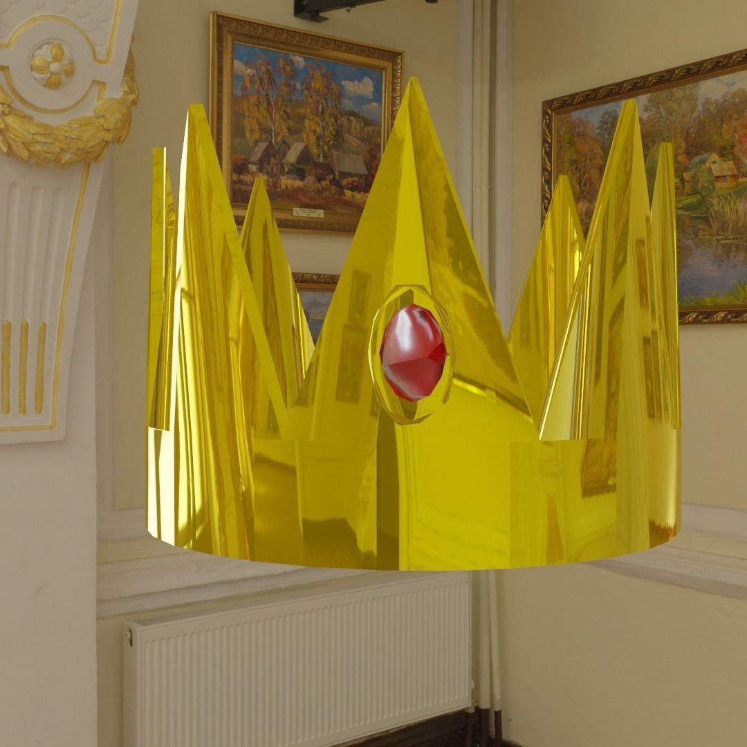 3D model Low Poly Medieval Style Crown Made In Blender VR / AR / low ...