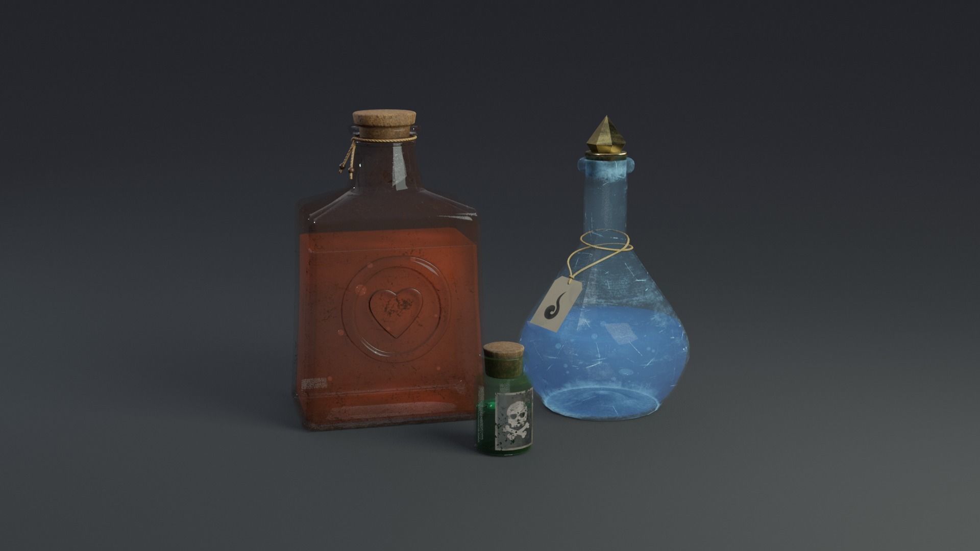 Potion bottles 3D model | CGTrader