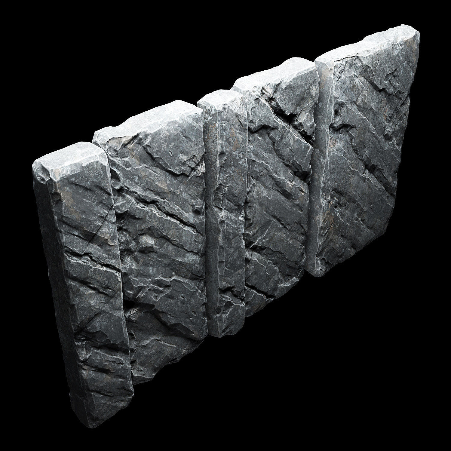 Slab stone wall n3 3D model | CGTrader