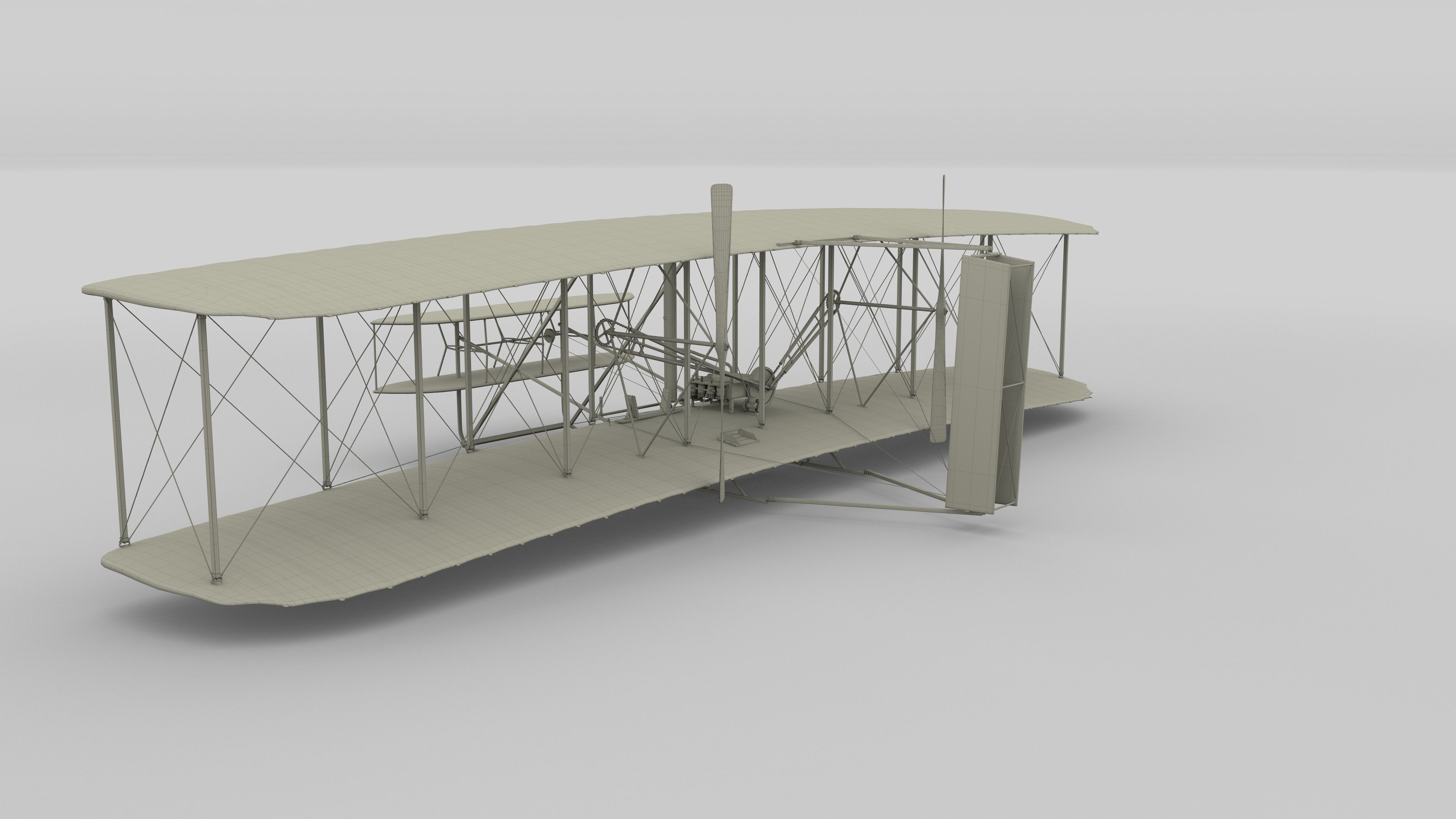 Animated Wright Flyer 1903 3D model animated rigged | CGTrader