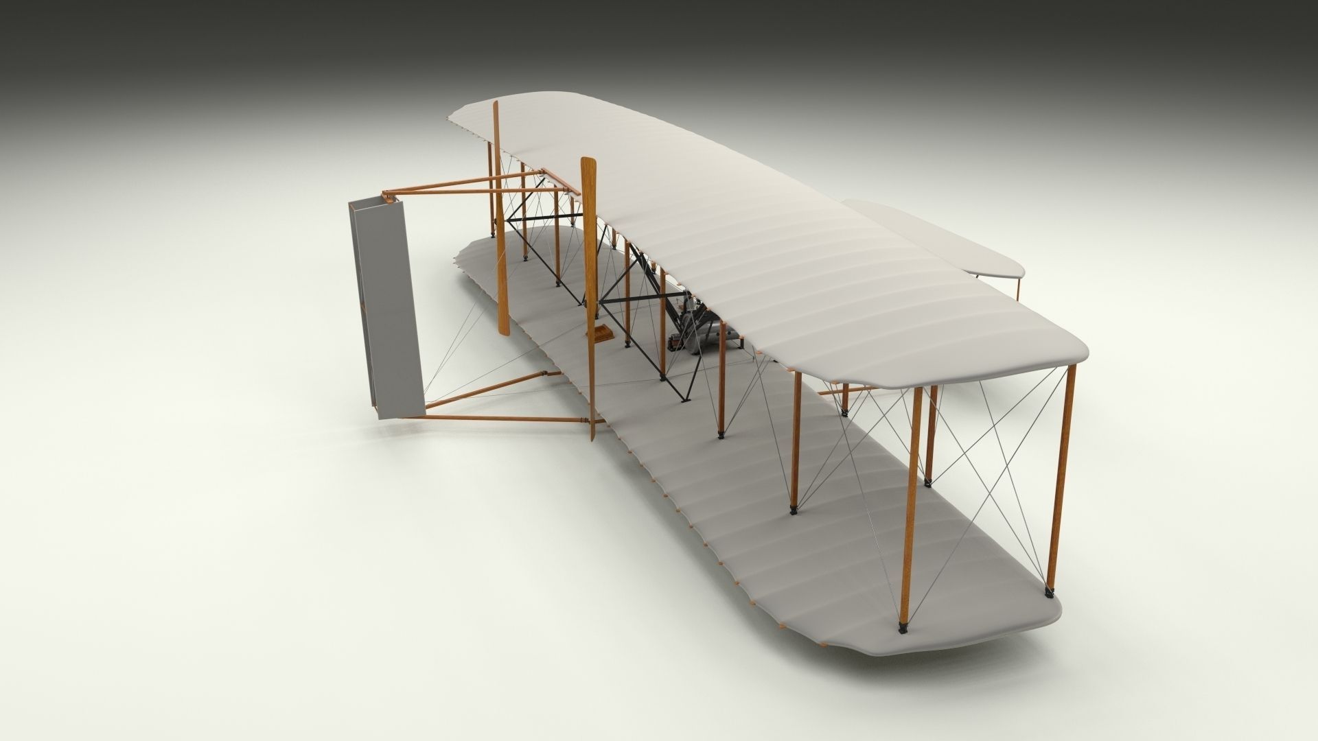 Animated Wright Flyer 1903 3D model animated rigged | CGTrader
