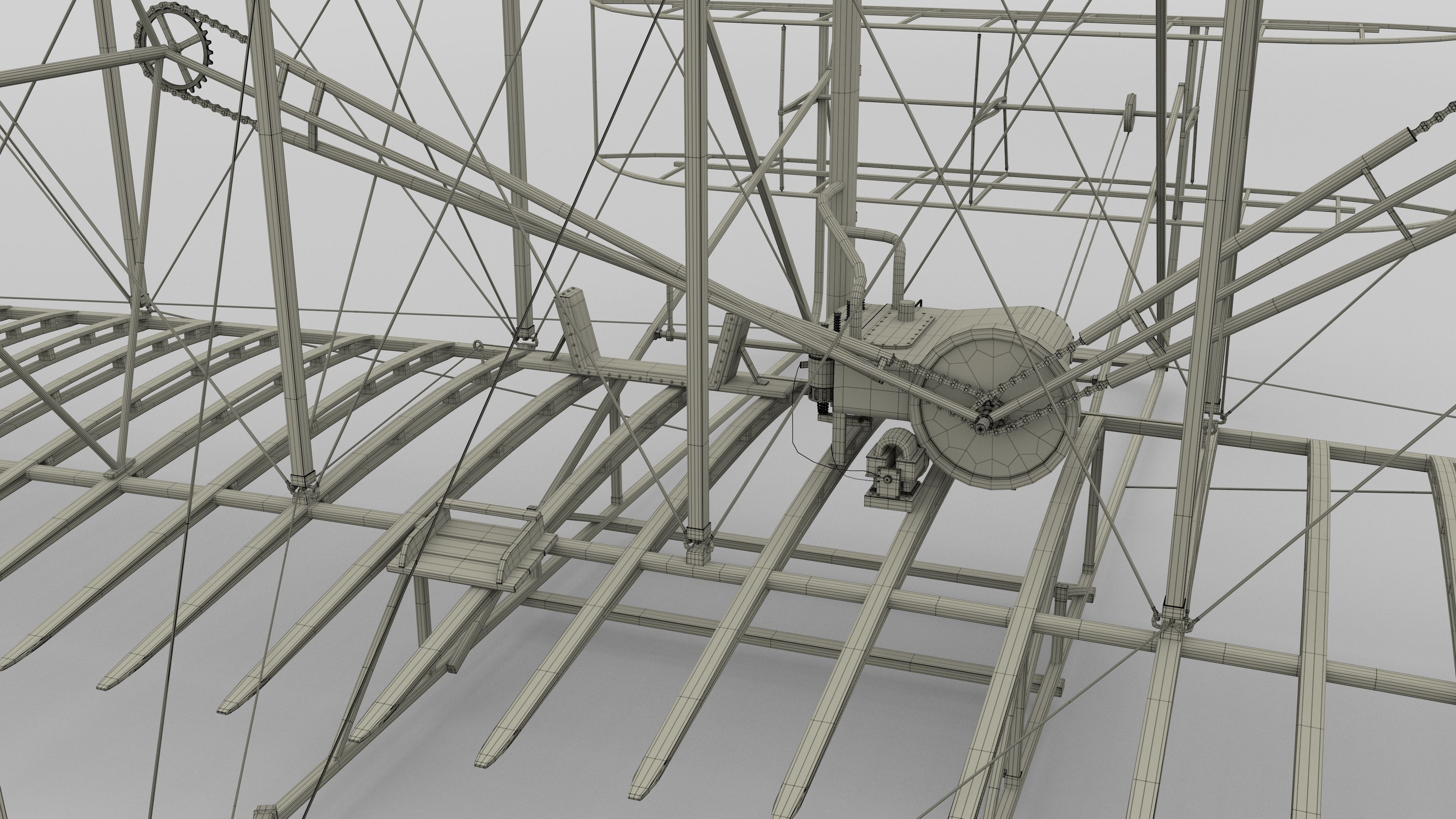 Animated Wright Flyer 1903 3D model animated rigged | CGTrader
