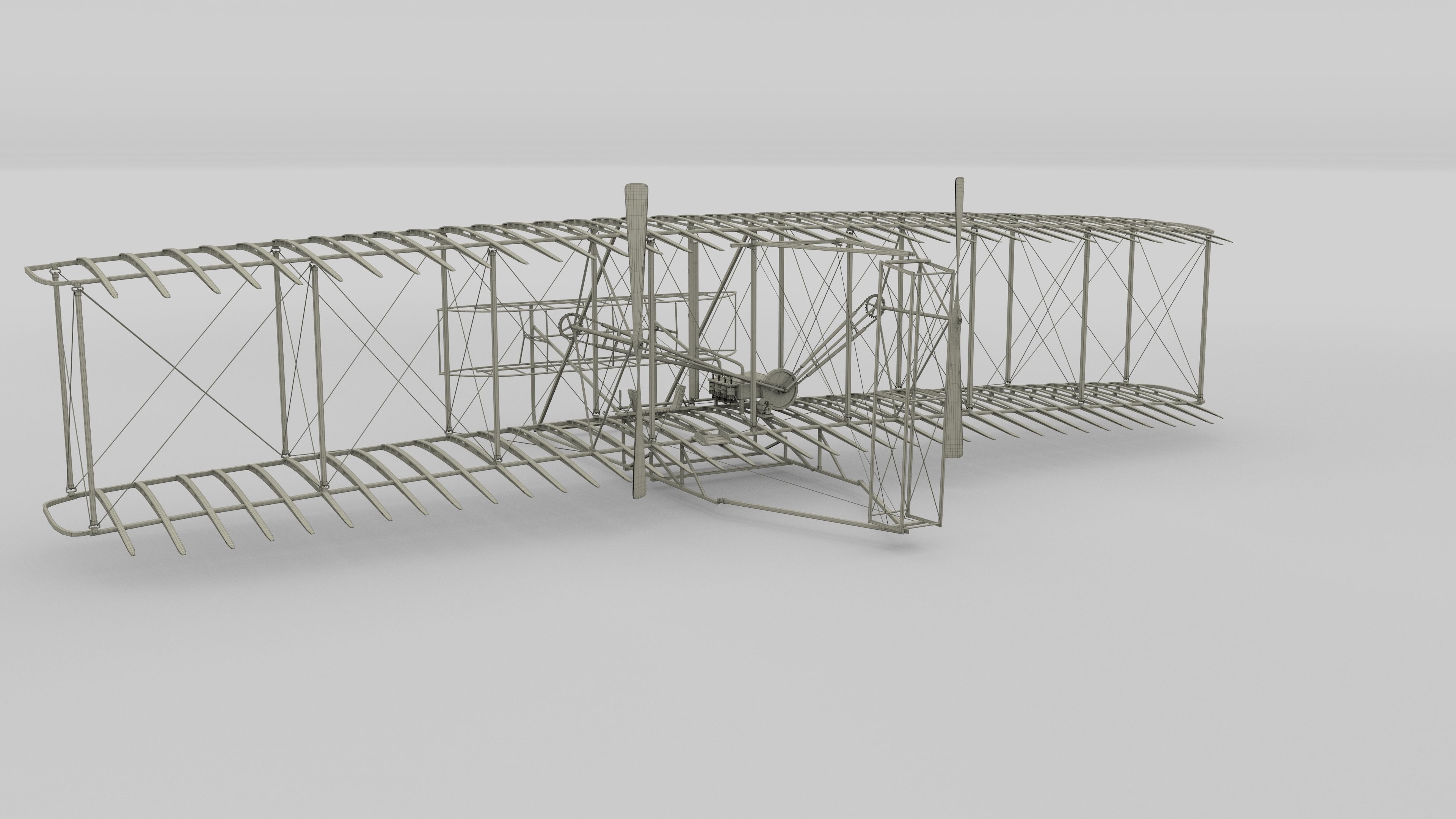 Animated Wright Flyer 1903 3D model animated rigged | CGTrader