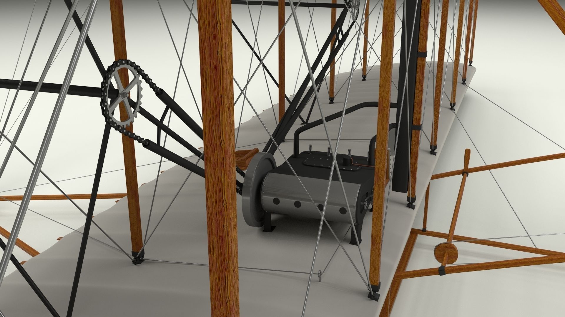 Animated Wright Flyer 1903 3D model animated rigged | CGTrader