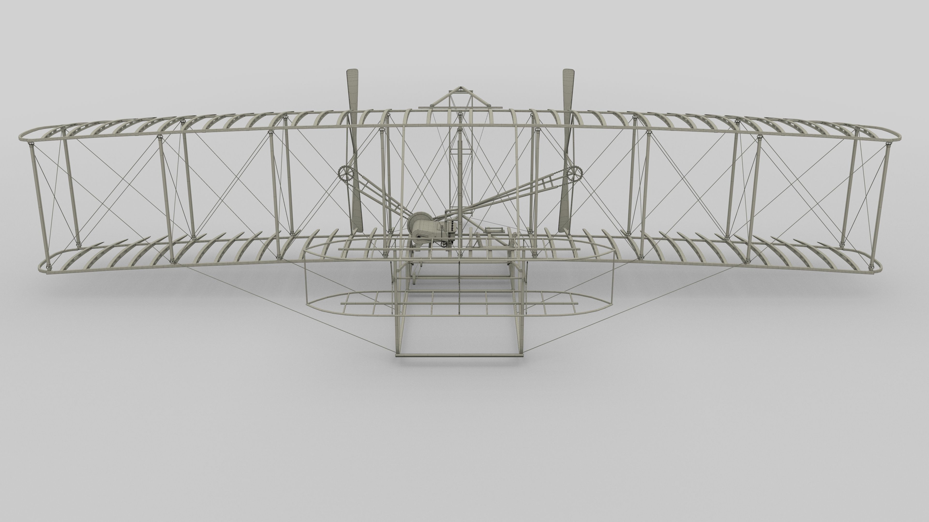 Animated Wright Flyer 1903 3D model animated rigged | CGTrader