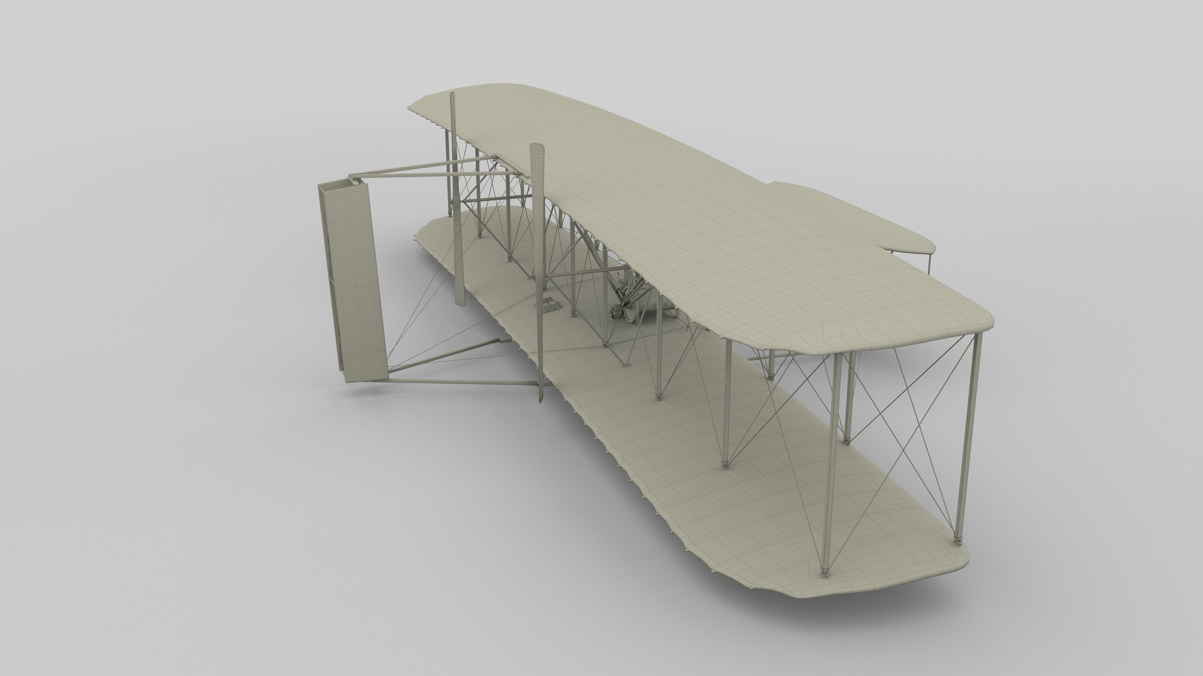 Animated Wright Flyer 1903 3D model animated rigged | CGTrader