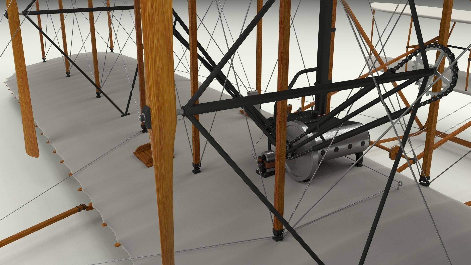 Animated Wright Flyer 1903 3D model animated rigged | CGTrader