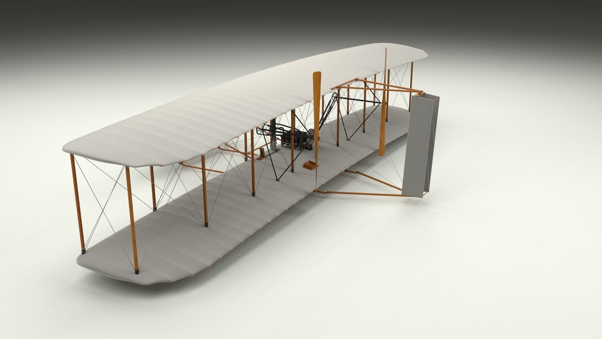 Animated Wright Flyer 1903 3D model animated rigged | CGTrader