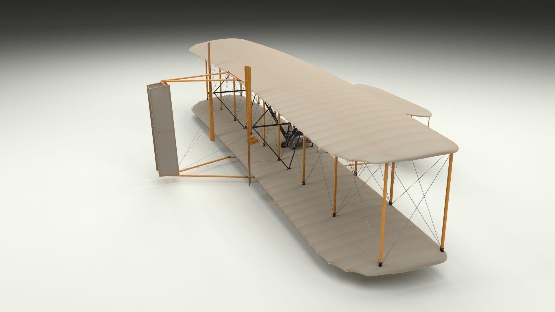 Animated Wright Flyer 3D model animated | CGTrader
