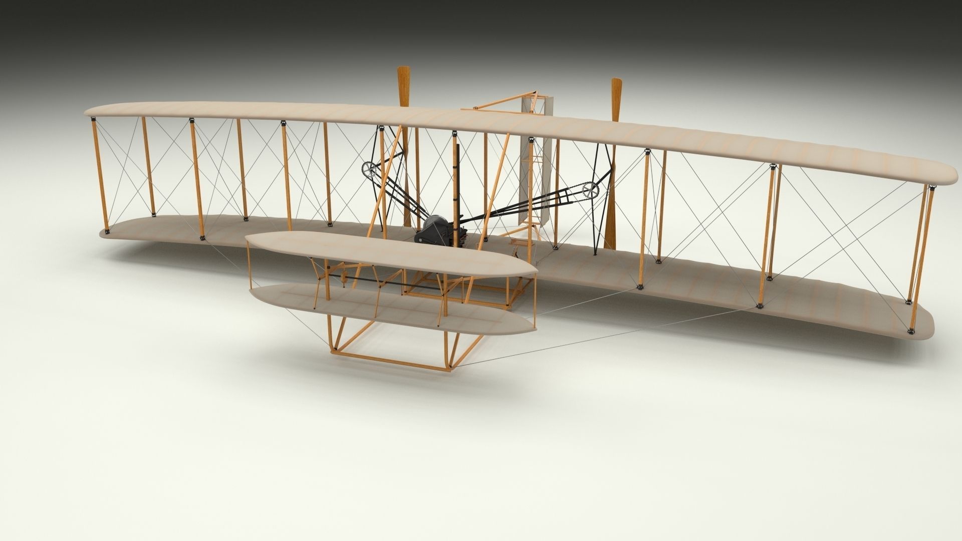 Animated Wright Flyer 3D model animated | CGTrader