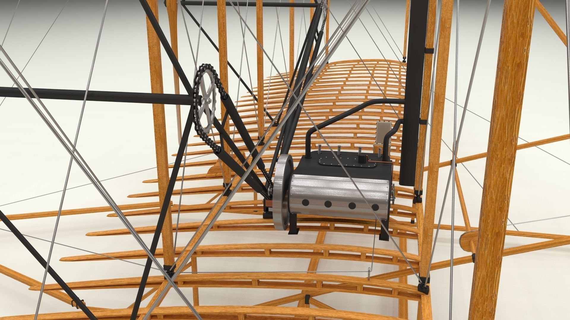 Animated Wright Flyer 3D model animated | CGTrader