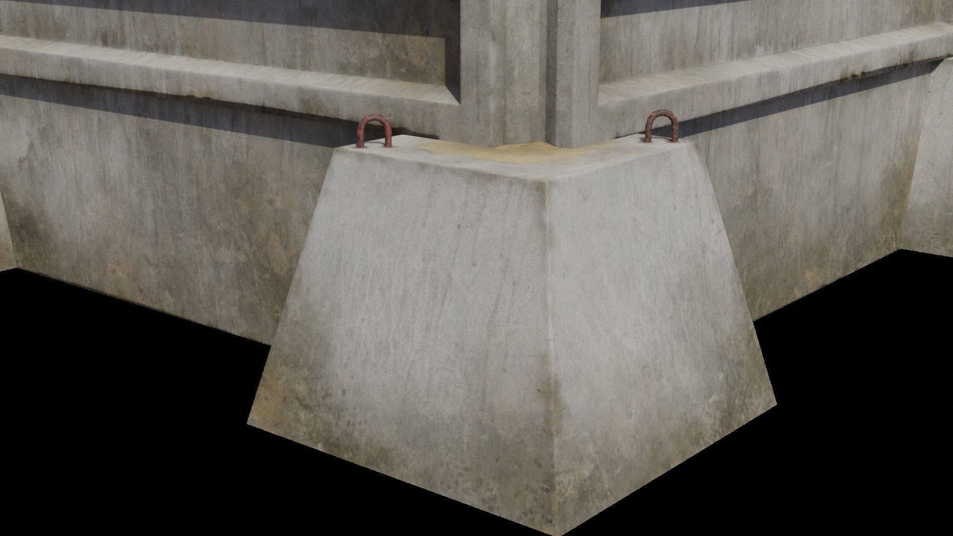 3D model PO-2 Soviet concrete fence VR / AR / low-poly | CGTrader