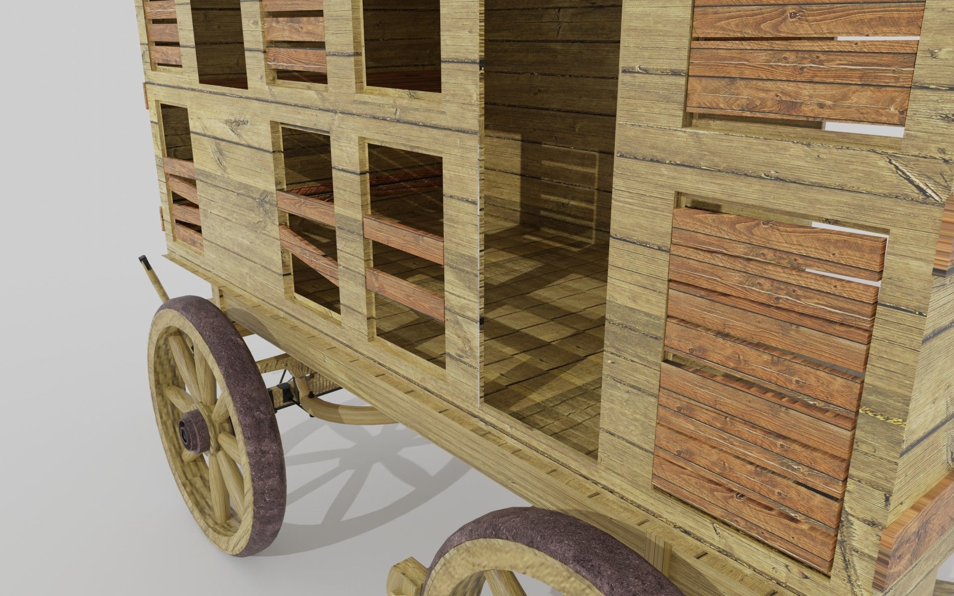 Old Western Goods Wagon 3D model | CGTrader