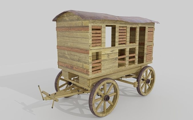 Old Western Goods Wagon 3D model | CGTrader