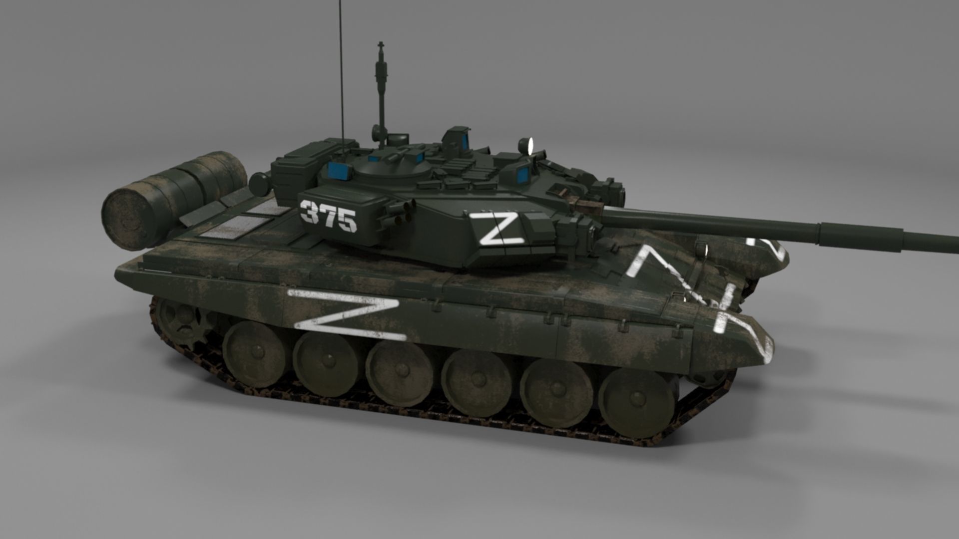 3D model Weathered T90A Main Battle Tank with Iconic Z Marking VR / AR / low-poly | CGTrader