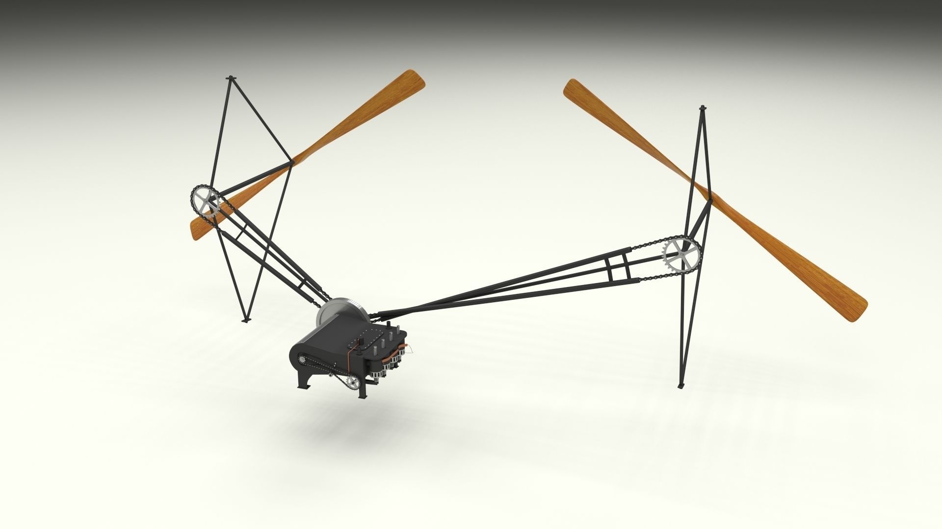 Wright Flyer Propulsion Animated 3D model animated rigged | CGTrader