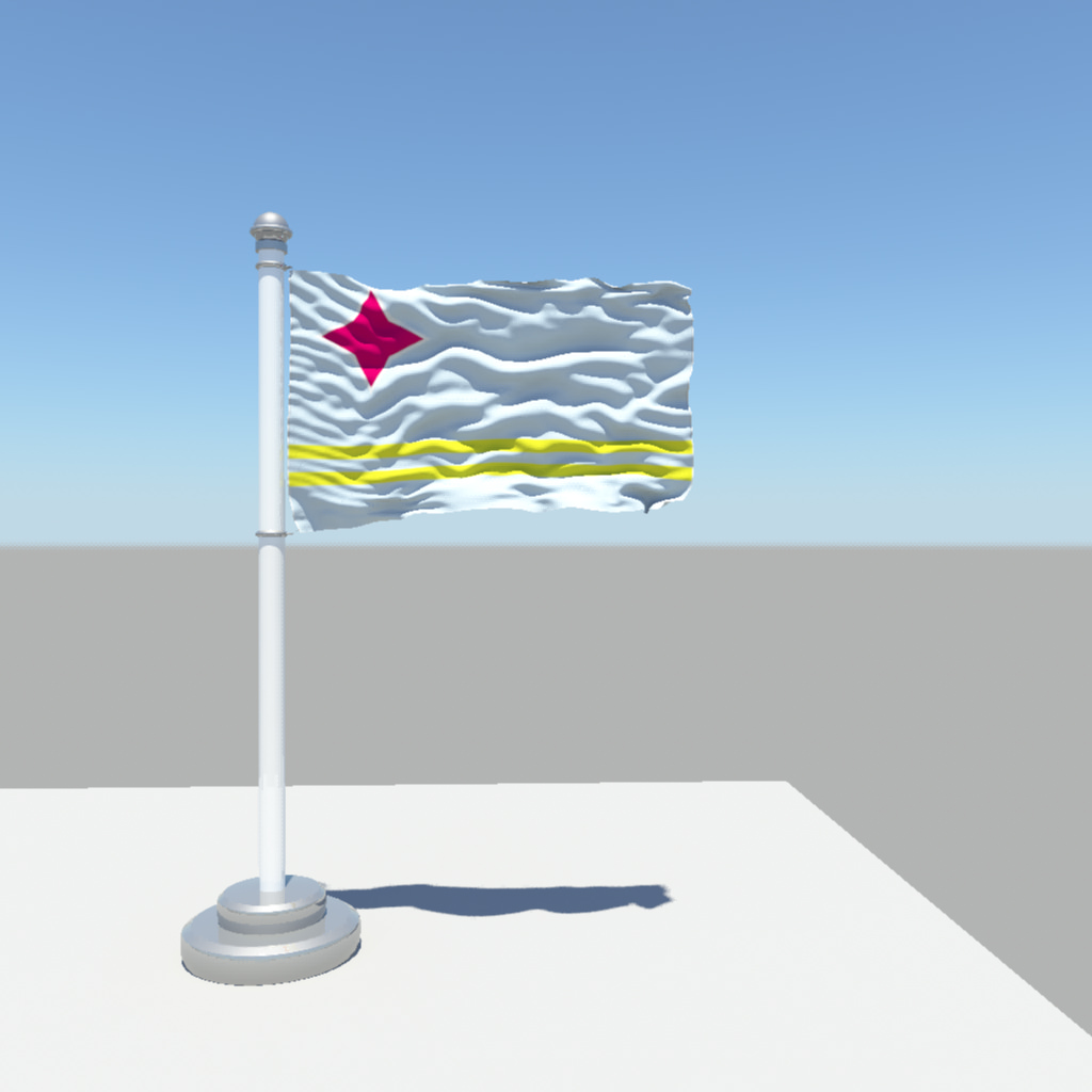 Aruba Flag 3D Model OBJ FBX MA MB | CGTrader.com