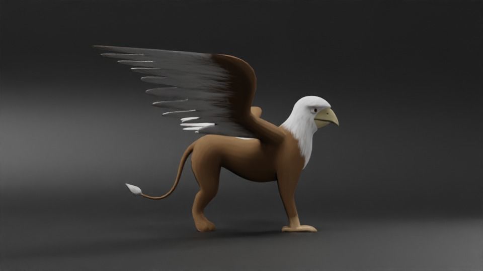 3D model Cartoon griffin VR / AR / low-poly | CGTrader