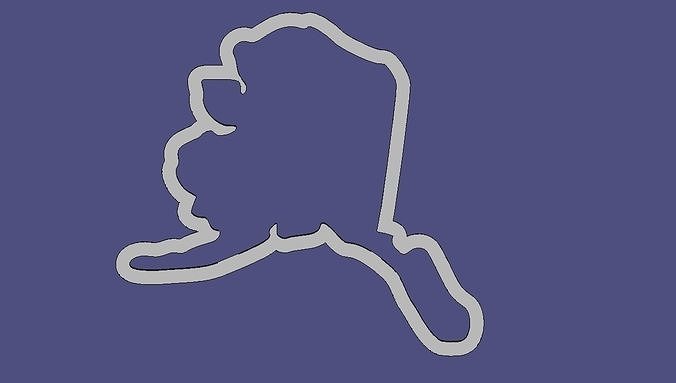 Alaska silhouette of state of 3D model 3D printable | CGTrader