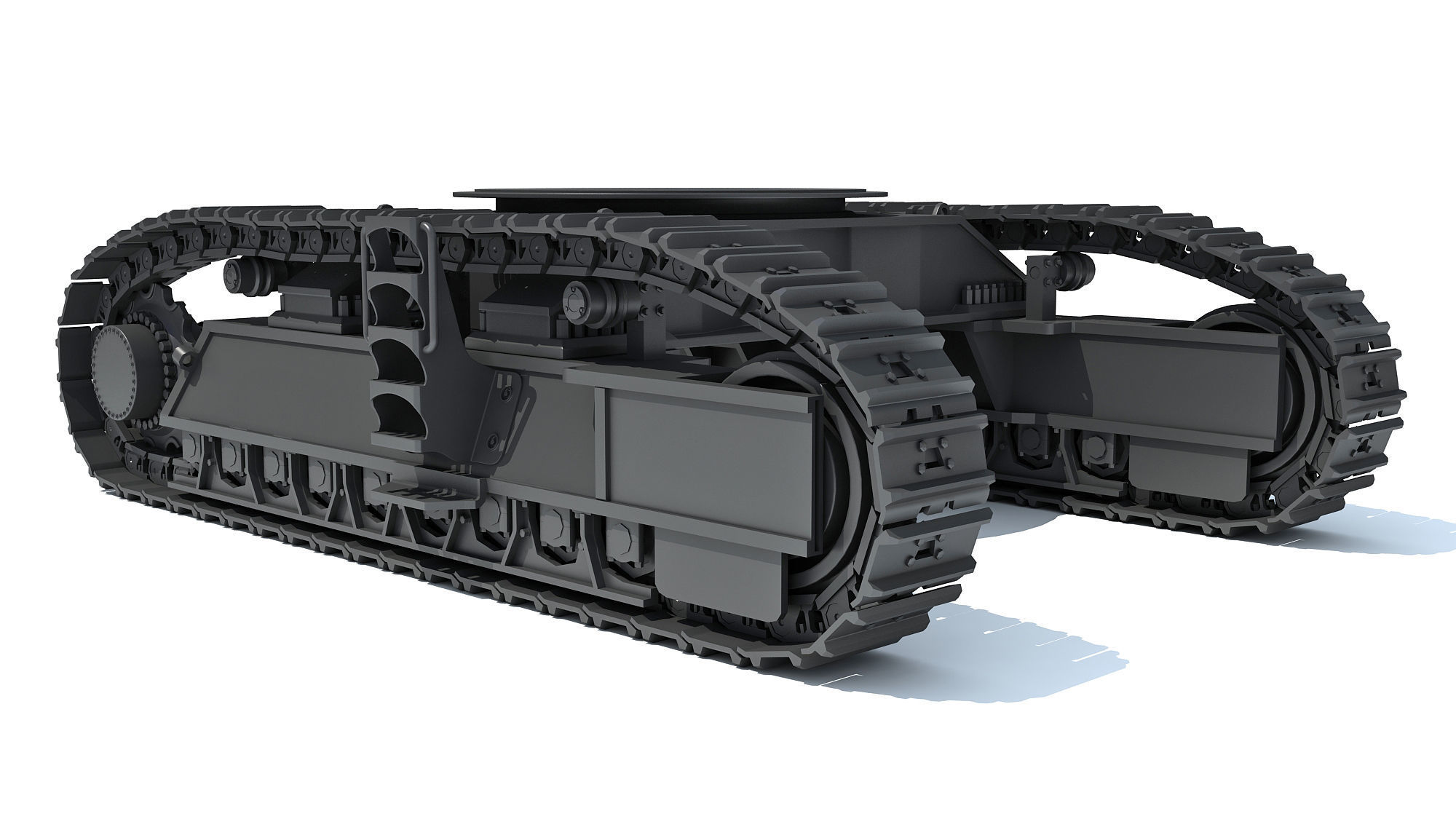 Bulldozer Excavator Track Set 3D model | CGTrader