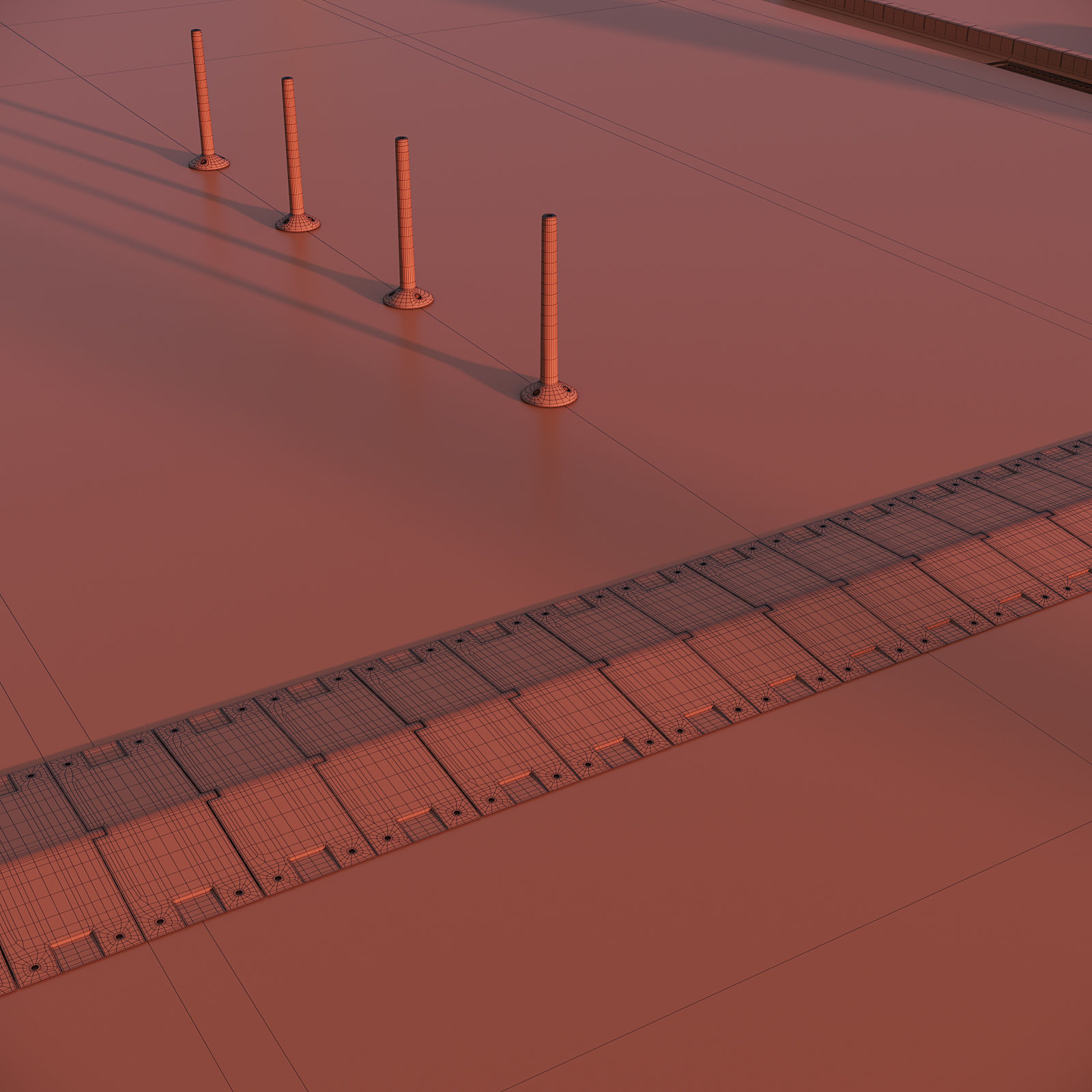 Realistic Street with electric post 3D model | CGTrader