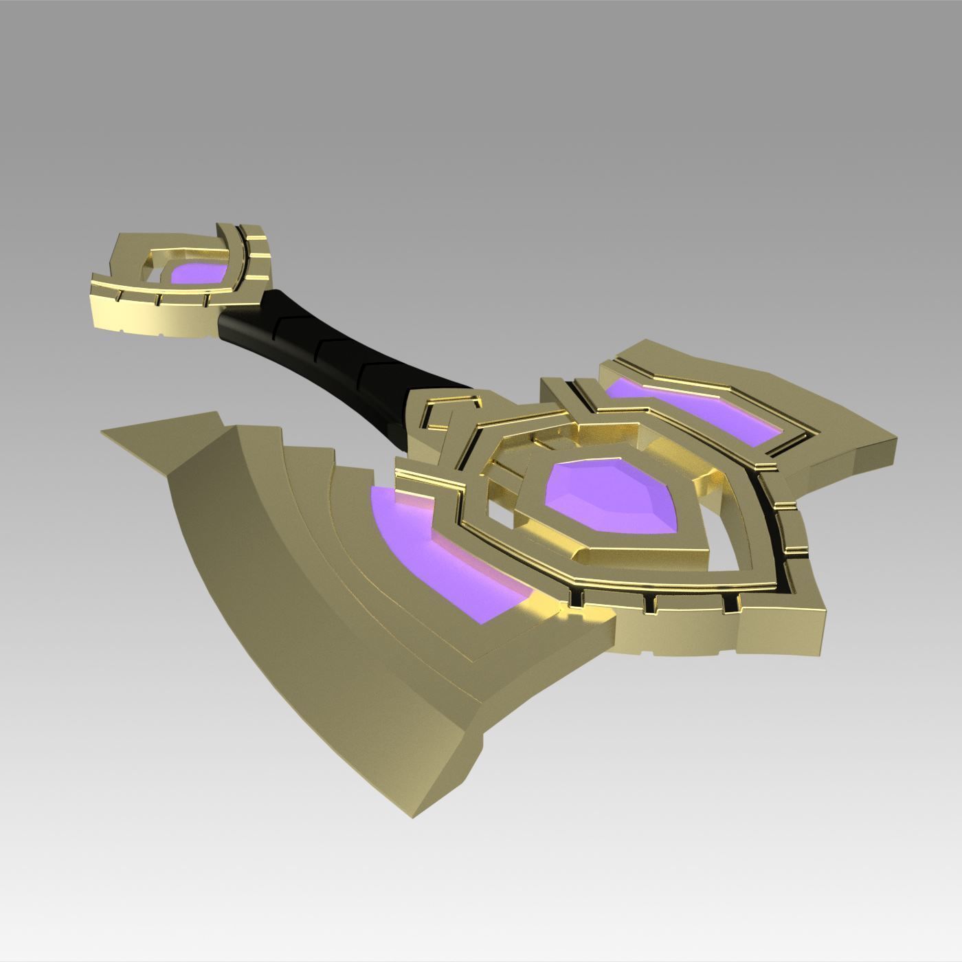 World Of Warcraft Shadowlands Axe Bastion Cosplay weapon prop 3D model ...