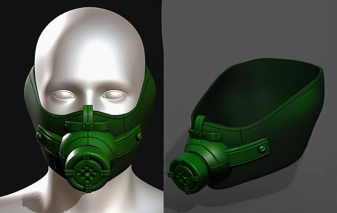 3D model Gas mask respirator scifi futuristic 3d model VR / AR / low ...