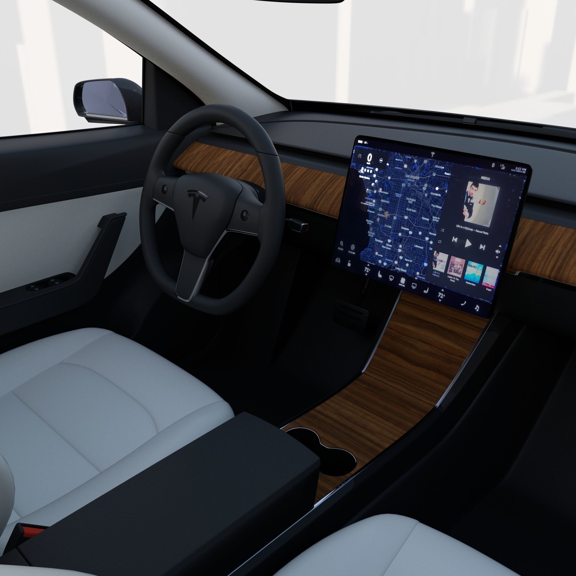 Tesla Model Y Midnight Silver with interior 3D model | CGTrader