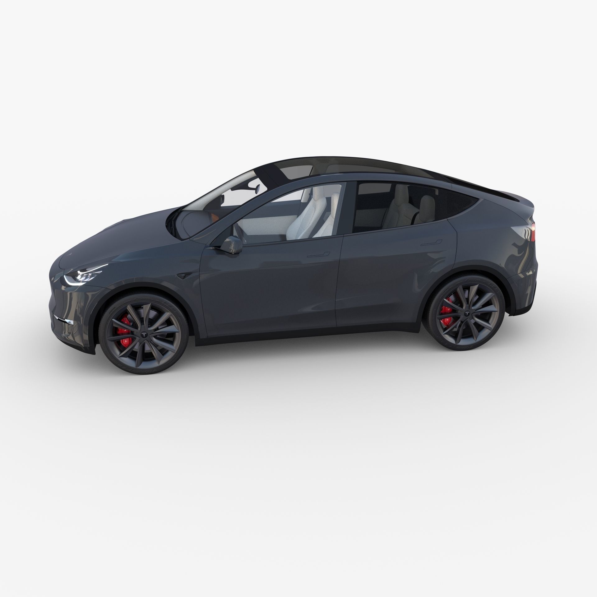 Tesla Model Y Midnight Silver with interior 3D model | CGTrader