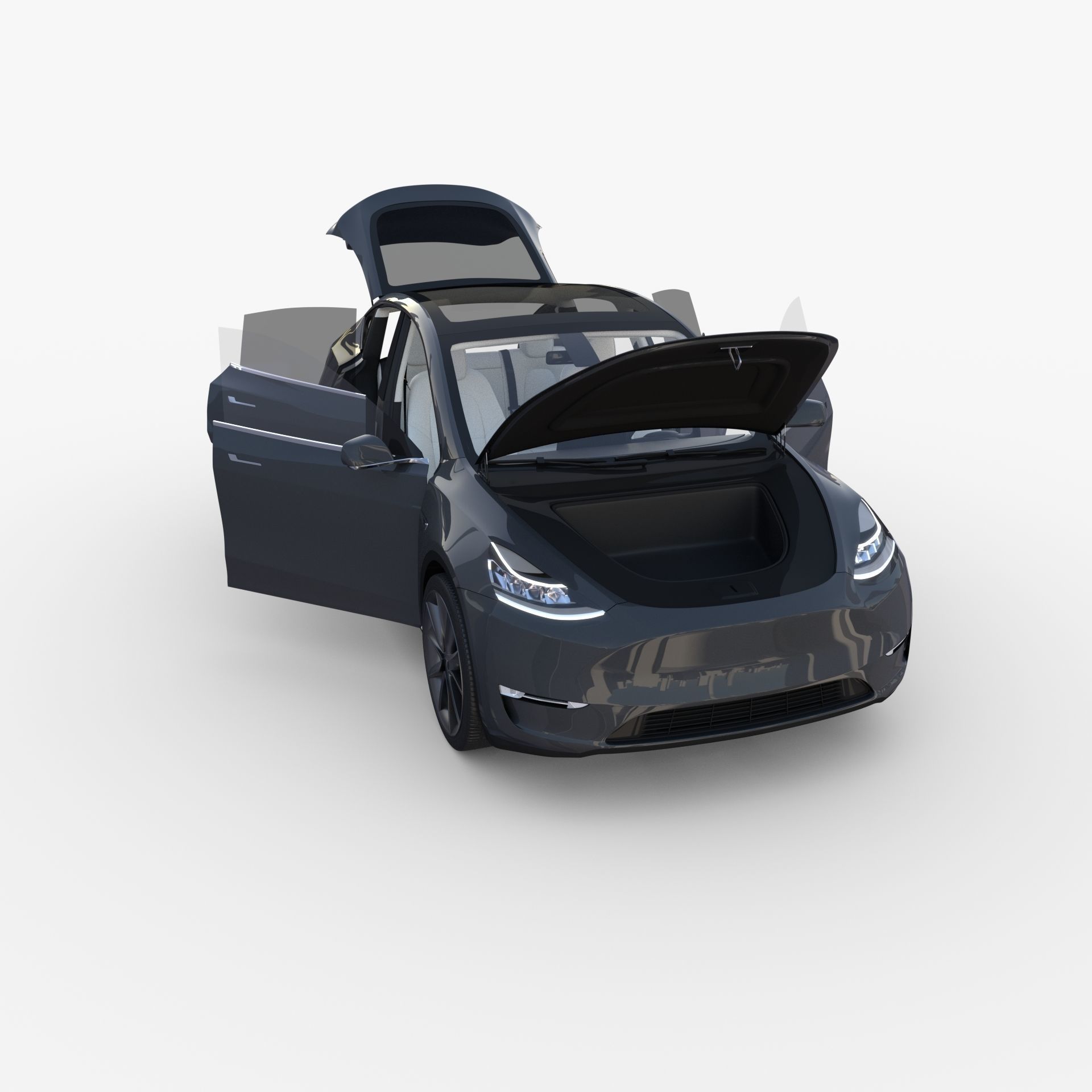 Tesla Model Y Midnight Silver with interior 3D model | CGTrader
