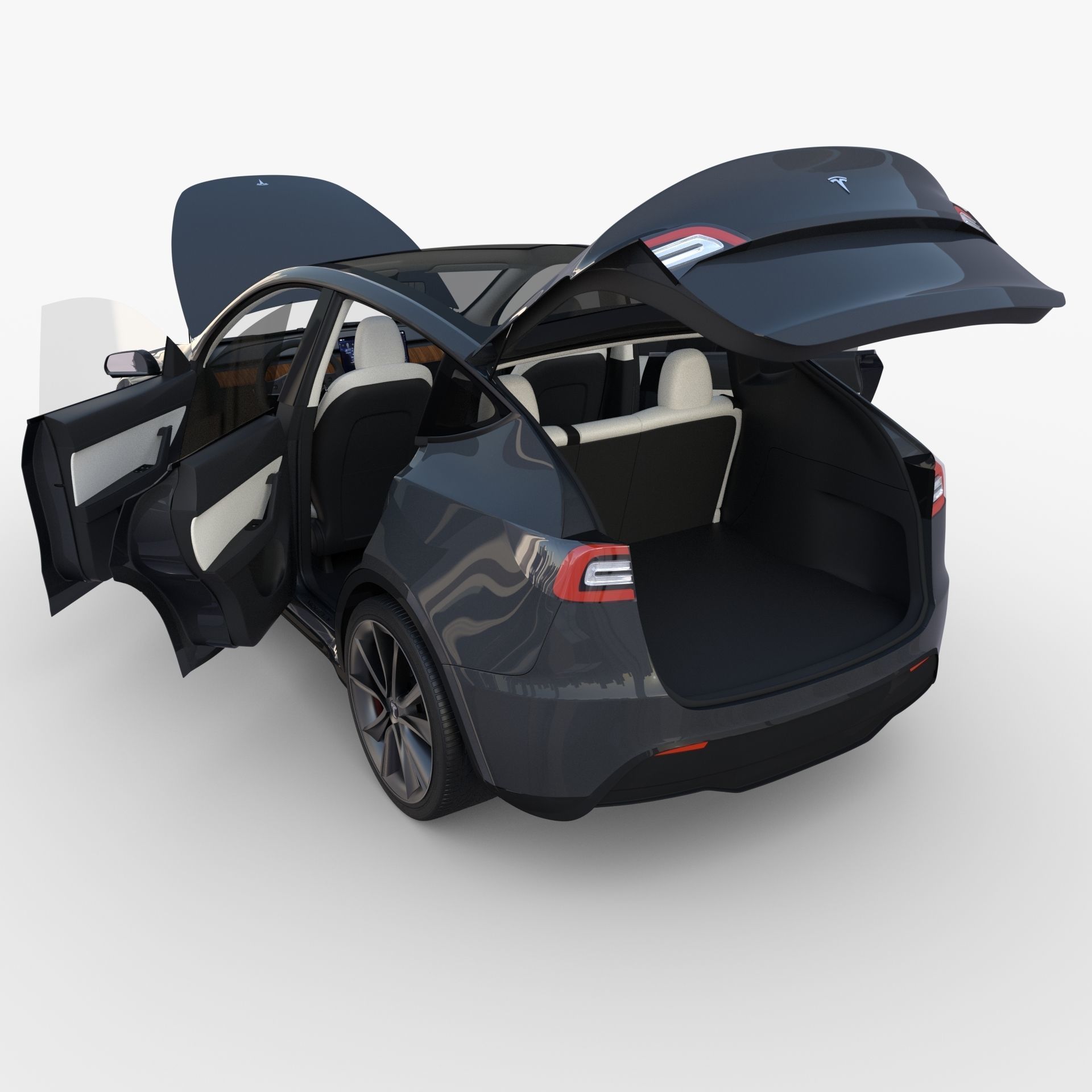 Tesla Model Y Midnight Silver with interior 3D model | CGTrader
