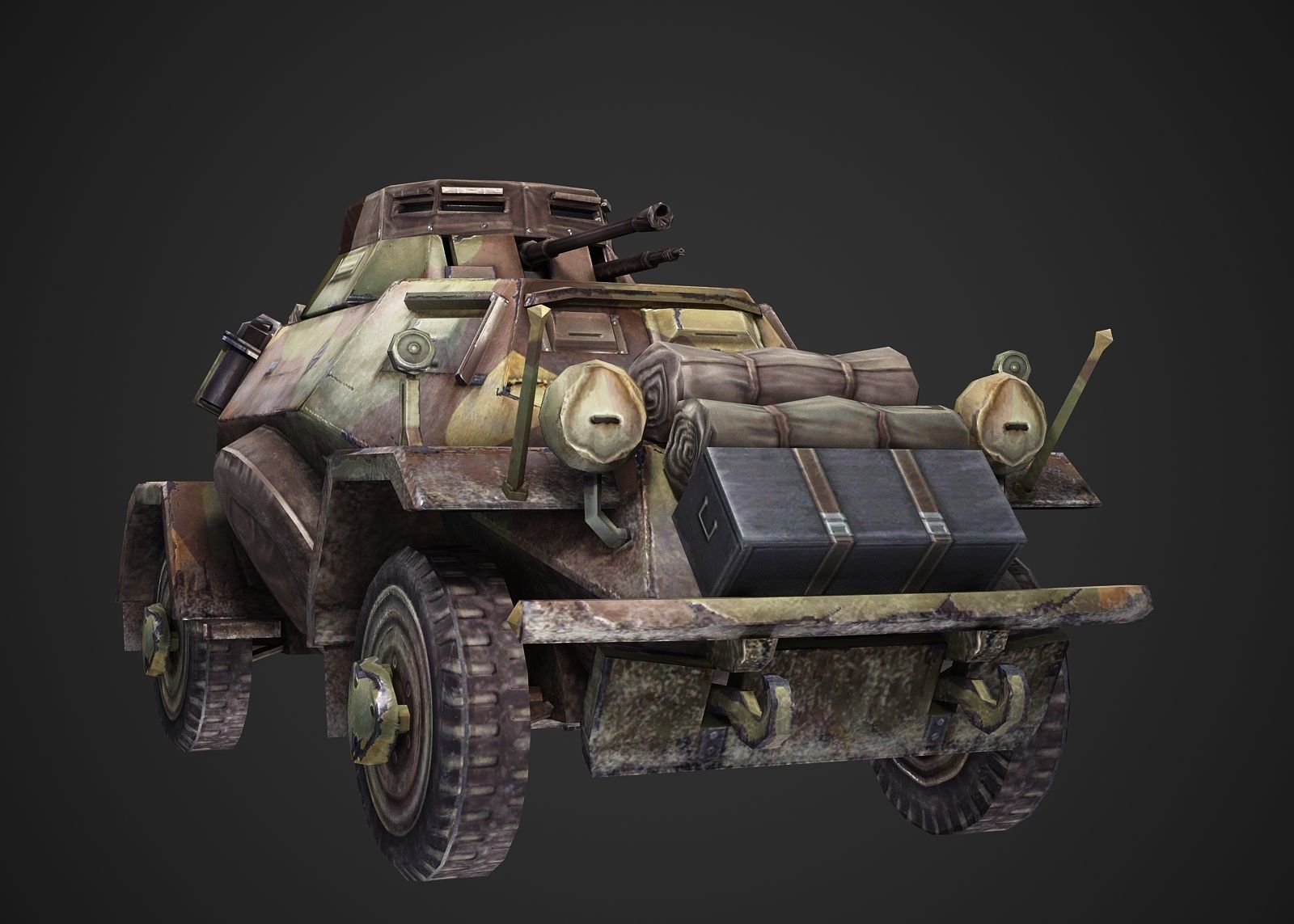 WWII Germany SDkfz221 Armored reconnaissance 3D asset 1