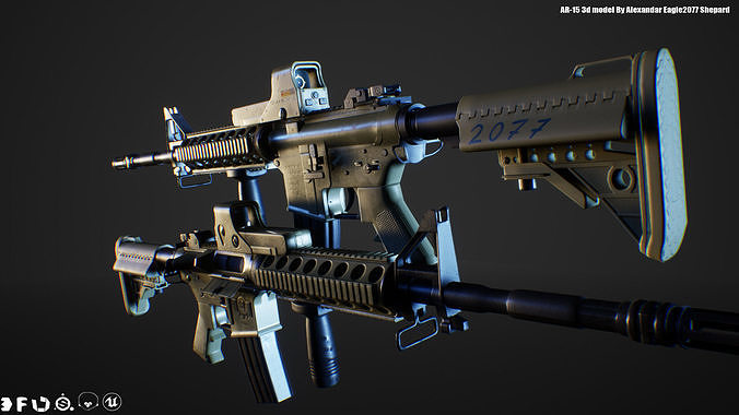 3D model ar15 weapon VR / AR / low-poly | CGTrader