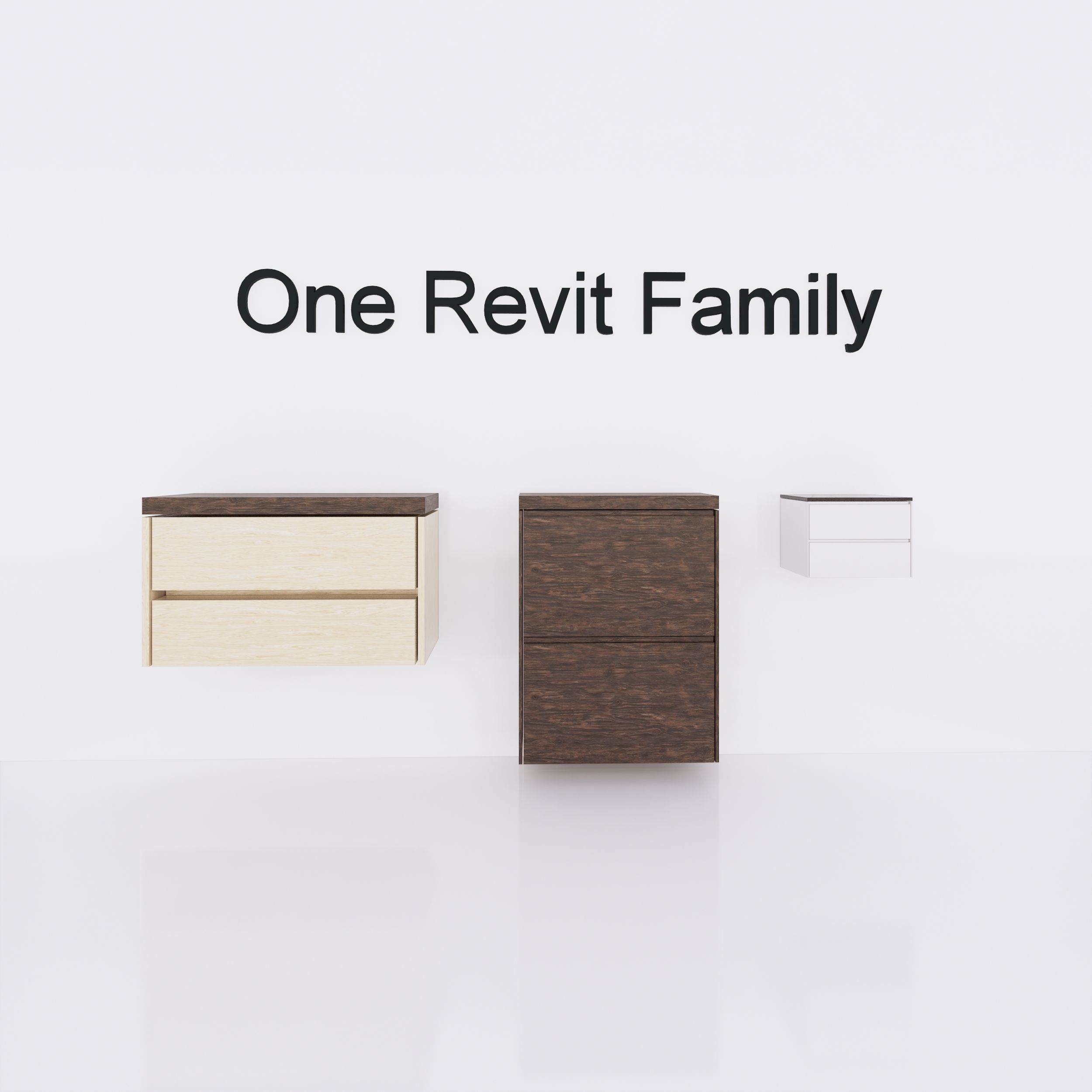 3D model Bathroom cabinet - Full parametric Revit Family VR / AR / low ...