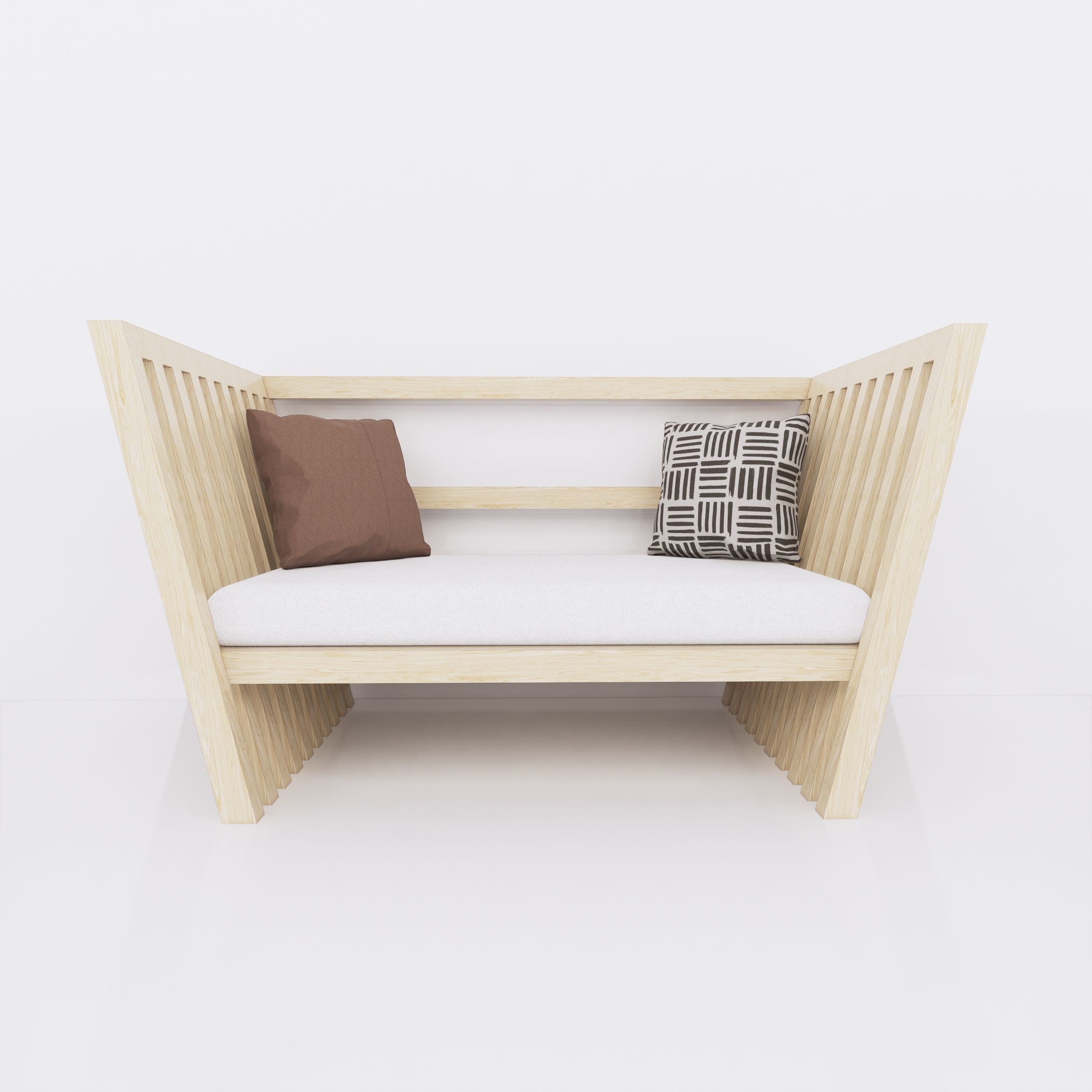 3D model Wooden bench - Full parametric Revit Family VR / AR / low-poly ...