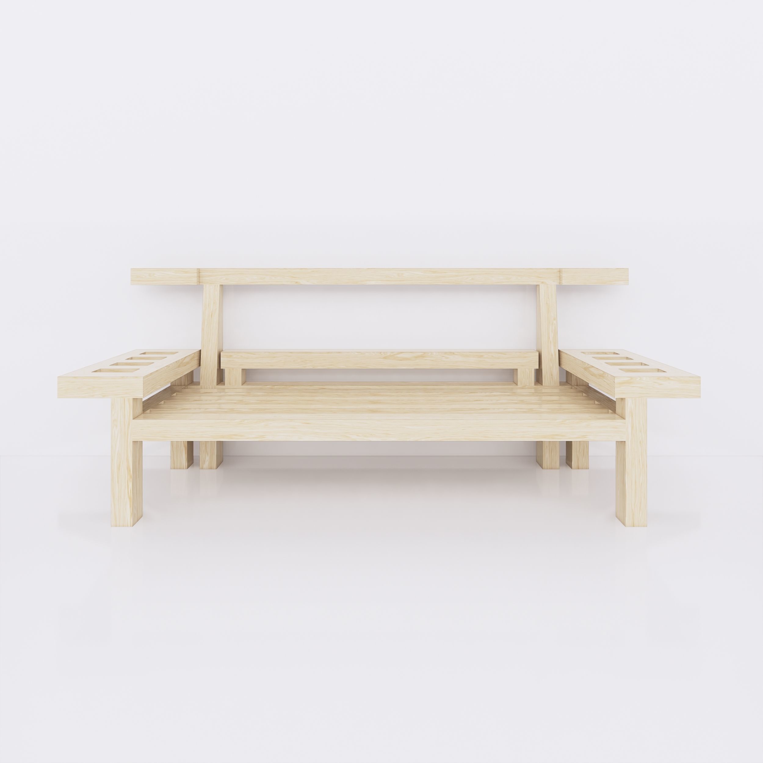 Wooden bench 2 - Full parametric Revit Family free VR / AR / low-poly ...