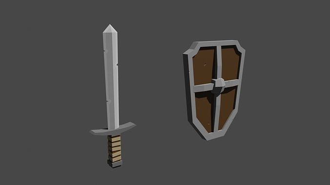 Sword and shield free VR / AR / low-poly 3D model | CGTrader